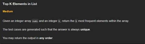 Top K Frequent Element Neetcode 150