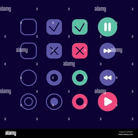 MP3 Player Buttons UI Elements Kit Stock Vector Image Art Alamy