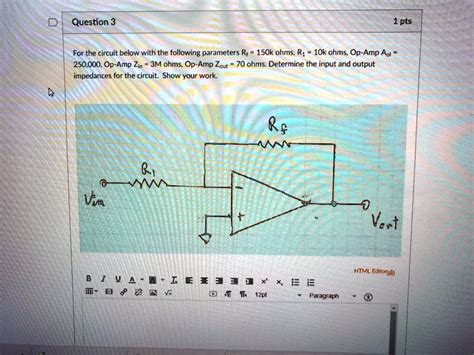Solved For The Circuit Below With The Following Parameters R150k Ohms