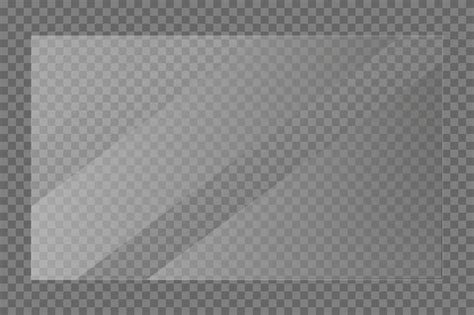 평면 유리 접시 세트입니다 투명 한 배경에 Windows 배너입니다 반사 3d 플레이트 투명 거울 창 글리터 직사각형 디스플레이 글레어 유리 프레임 벡터