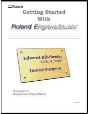 Roland Engrave Studio Tutorial Support PDFDrive Pdf Getting