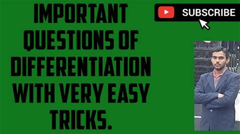 Important Questions Of Differentiation Class 12 Youtube