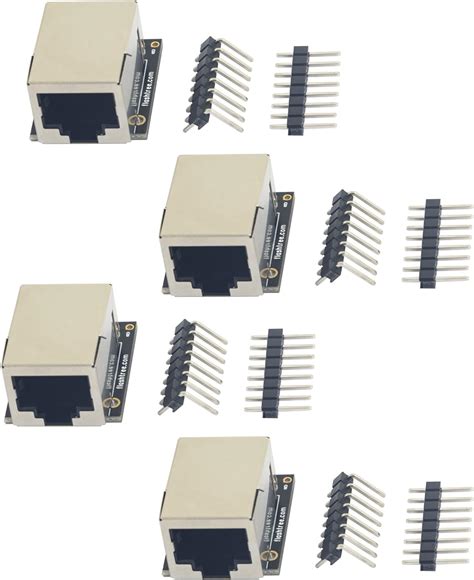 Whiteeeen 4pcs Rj45 Breakout Board 8p8c Jack Ethernet Connector With 8pin 2 Type Pin