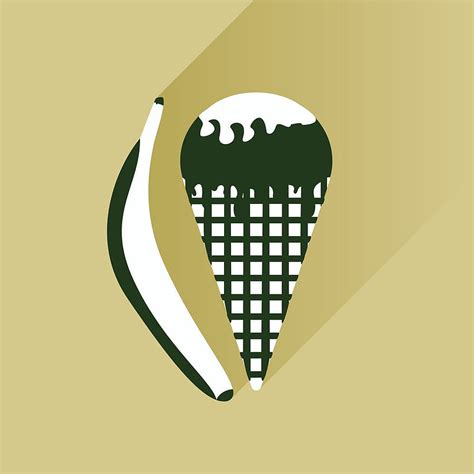 그림자 아이콘 아이스크림 바나나 벡터와 평면 Ai Eps Uidownload