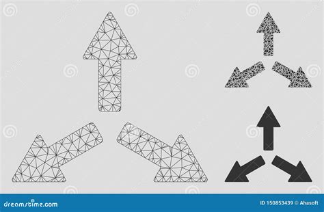 Expand Arrows Vector Mesh 2d Model And Triangle Mosaic Icon Stock Vector Illustration Of