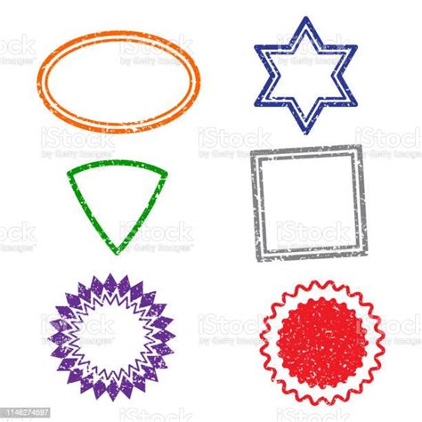 스탬프 그런 지 흰색 바탕에 프레임 여섯 우표 프레임 그런 지 짜임새를 가진 은행 고무 물개 평면 디자인입니다 벡터 일러스트 레이 션 Eps10 0명에 대한 스톡 벡터 아트