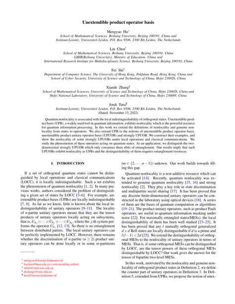 Pdf Unextendible Product Operator Basis