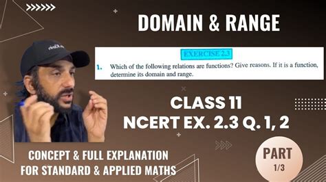 Ex Functions Standard Applied Maths Domain Range JEEmains CUET Class