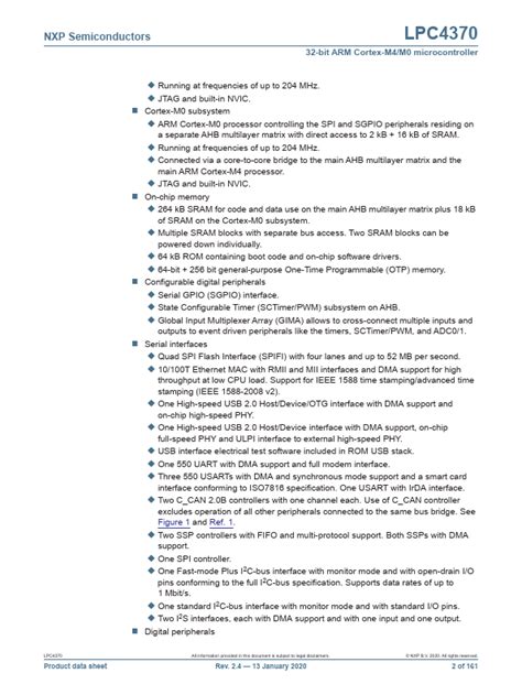 Lpc4370 Datasheet Nxp