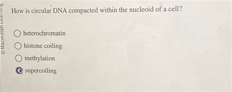 Solved How Is Circular Dna Compacted Within The Nucleoid Of