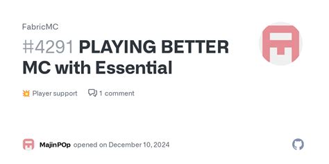 Playing Better Mc With Essential · Fabricmc · Discussion 4291 · Github