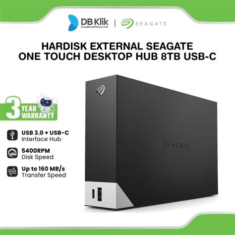 Hardisk External Seagate One Touch Desktop Hub 8tb Usb C