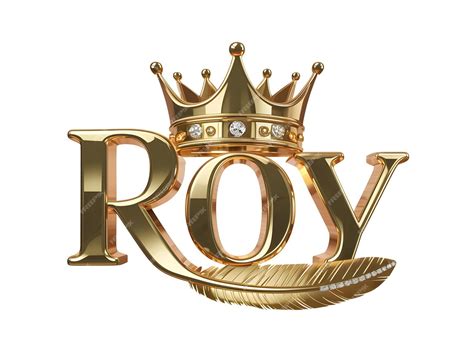 Roy Name Logo Design Roy Name In Elegant Font Gold Crown With Feather