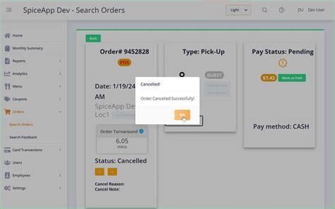 How To Cancel An Order Spiceapp