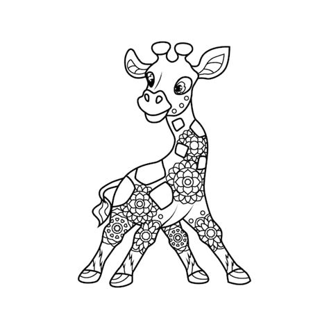 Libro Da Colorare Per Bambini Scimmia Carina In Stile Zentangle
