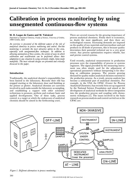 Pdf Calibration In Process Monitoring By Using Unsegmented Continuous
