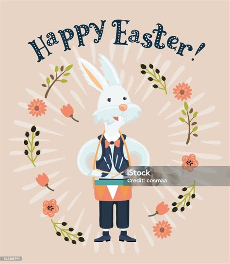 재미 있는 토끼 음악가 큰 드럼을 연주입니다 손으로 그린 벡터 만화 그림 공연에 대한 스톡 벡터 아트 및 기타 이미지 공연