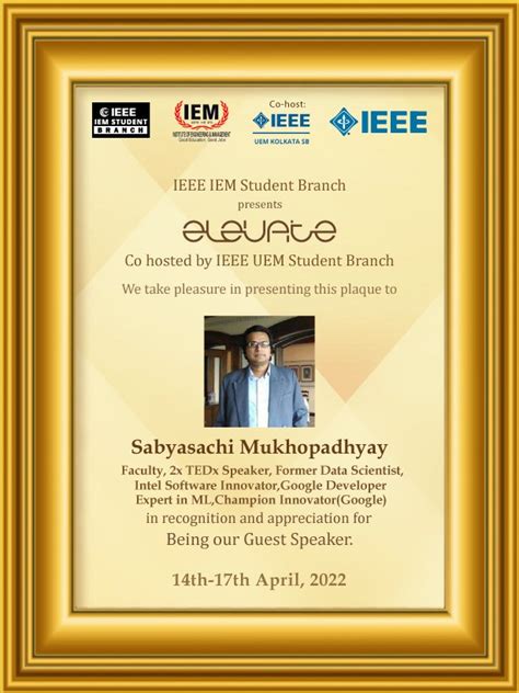 Sabyasachi Mukhopadhyay On Twitter Thanks Iemkolkata For Inviting Memachinelearning