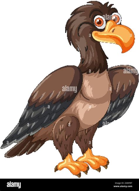 A Cute Cartoon Brown Bird Standing Stock Vector Image And Art Alamy