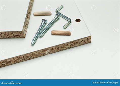Spare Parts For Home Furniture Assembly Top View Stock Image Image