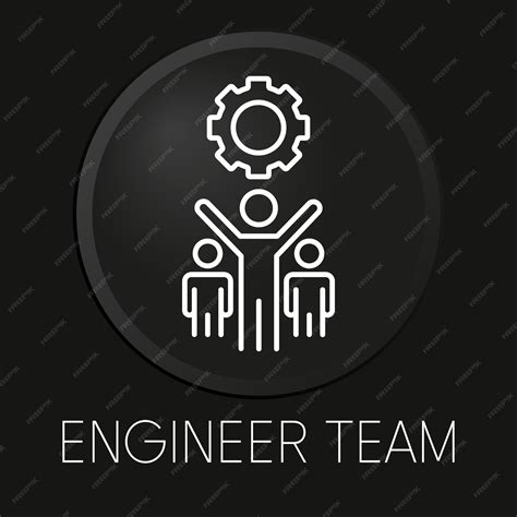 Premium Vector Engineer Team Minimal Vector Line Icon On 3d Button Isolated On Black