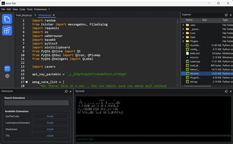 Aura Text Ide Made With Python Rpython
