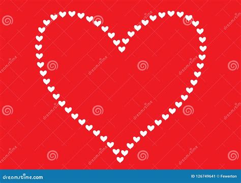 White Hearts Pattern Forming The Shape Of A Large Heart In Alignment
