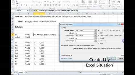 Excel Sum Based On Multiple Criteria Using Sumifs YouTube