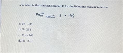 Solved What Is The Missing Element E For The Following Chegg Com