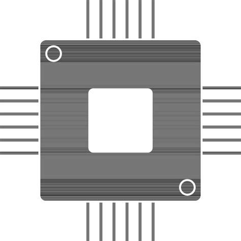 Isolated CPU In Black And White Color Vector Art At Vecteezy