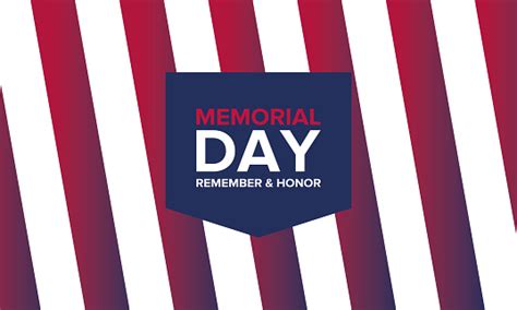 미국에서 기념일 기억과 명예 미국 군대에서 복무 하는 동안 사망한 사람을 기억 하 고 명예 롭게 하는 연방 휴일 5 월에 축 하 벡터 포스터 5월에 대한 스톡 벡터 아트 및