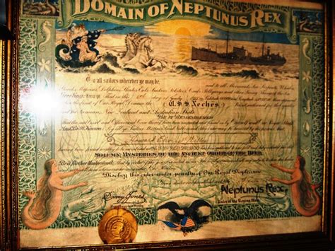 Equator Crossing Certificate