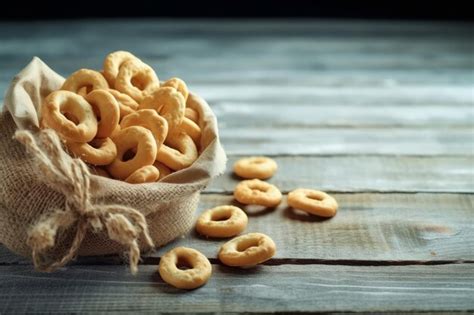 Premium Ai Image Ringshaped Yellow Sweets In A Bag