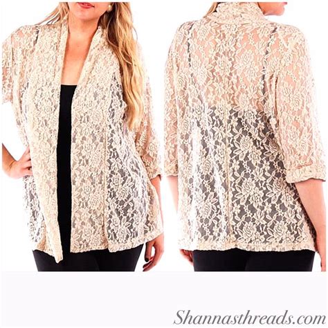 Plus Size Lace Cardigan ~ Ivory Curvy Fashion Lace Cardigan Fashion