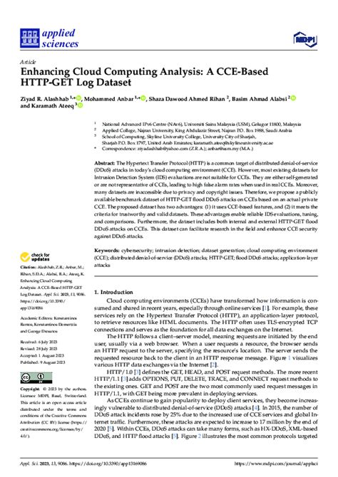 Pdf Enhancing Cloud Computing Analysis A Cce Based Get Log Dataset Ziyad R Alashhab