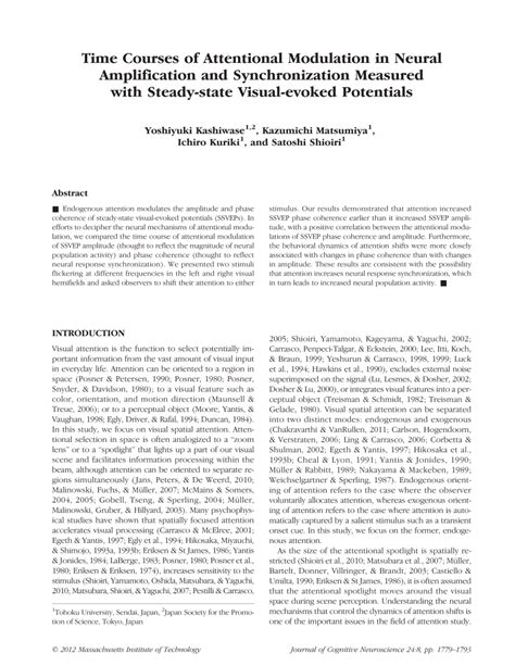 Pdf Time Courses Of Attentional Modulation In Neural Amplification And Synchronization