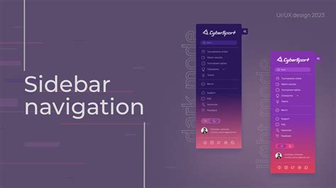 Sidebar Navigation Uiux Design Behance
