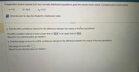Solved A Dependent Random Sample From Two Normally