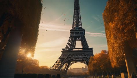 Eiffel Tower Sunset Silhouette
