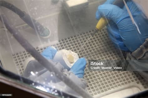 세라믹으로 만든 치과용 크라운 및 의치 제작 치아의 석고 캐스트 스캔 치과에서 세라믹 의치 제작 임플란트용 세라믹 치과용 크라운 3차원 형태에 대한 스톡 사진 및 기타