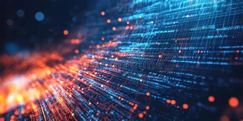 Dynamic Visual Representation Of Data Flow In A Digital Network Environment Stock Illustration