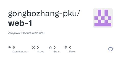 GitHub Gongbozhang Pku Web Zhiyuan Chen S Website