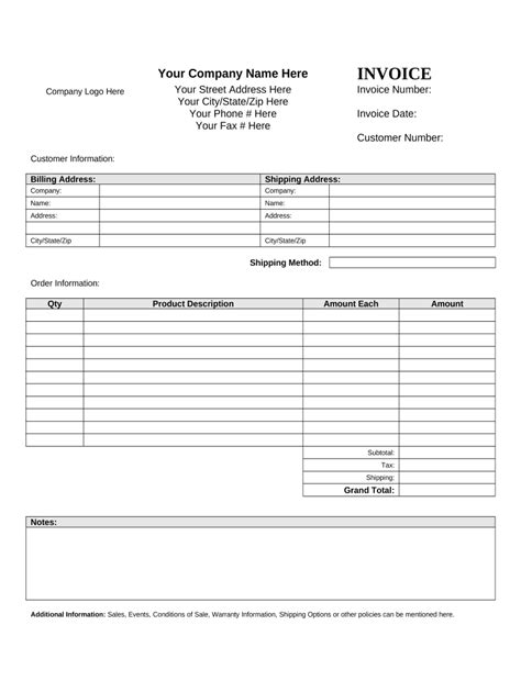 Customer Invoice Pdf Doc Template PdfFiller