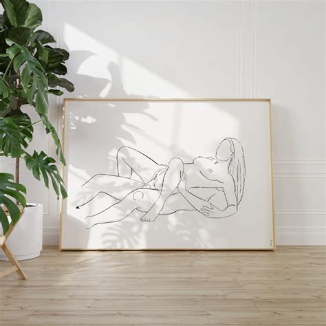 Erotic Line Art Sensual Couple Line Art Intimate Couple Art Couple