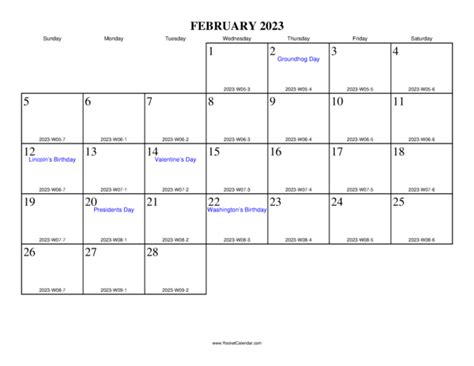 February 2023 Iso Calendar