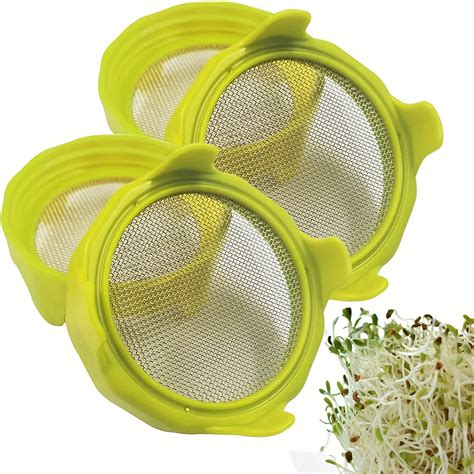 1pc Sprouting Lids Plastic Sprout Lid With Stainless Steel Screen For