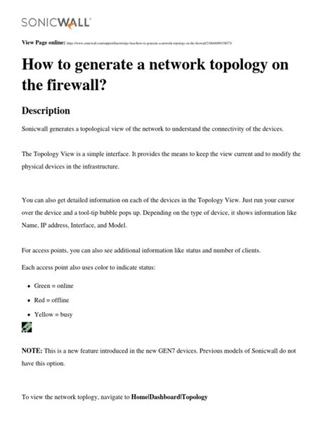 How To Generate A Network Topology On The Firewall Pdf