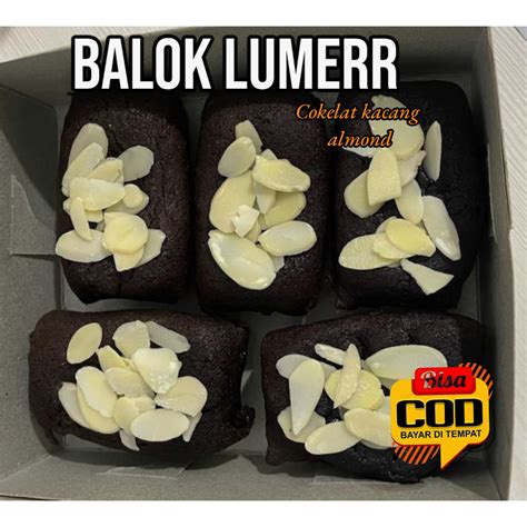 Jual Kue Balok Lumer Original Spesial Kacang Almond Kue Coklat Bronis