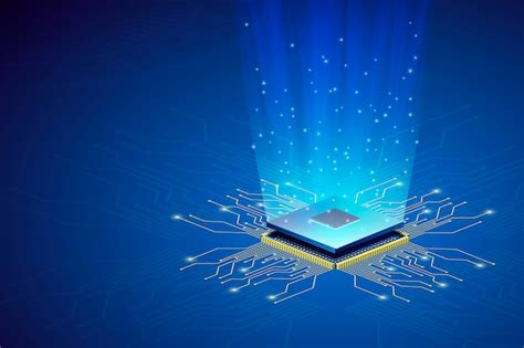 Free Vector Realistic Microchip Processor Background