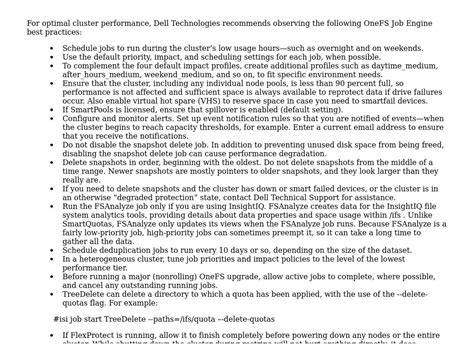 Job Engine Best Practices Powerscale Onefs Job Engine Dell Technologies Info Hub